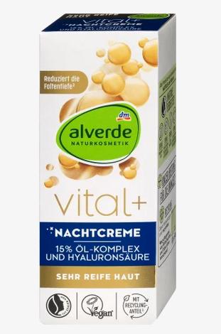 Alverde Vital+ Éjszakai Arckrém Nagyon Érett Bőrre
